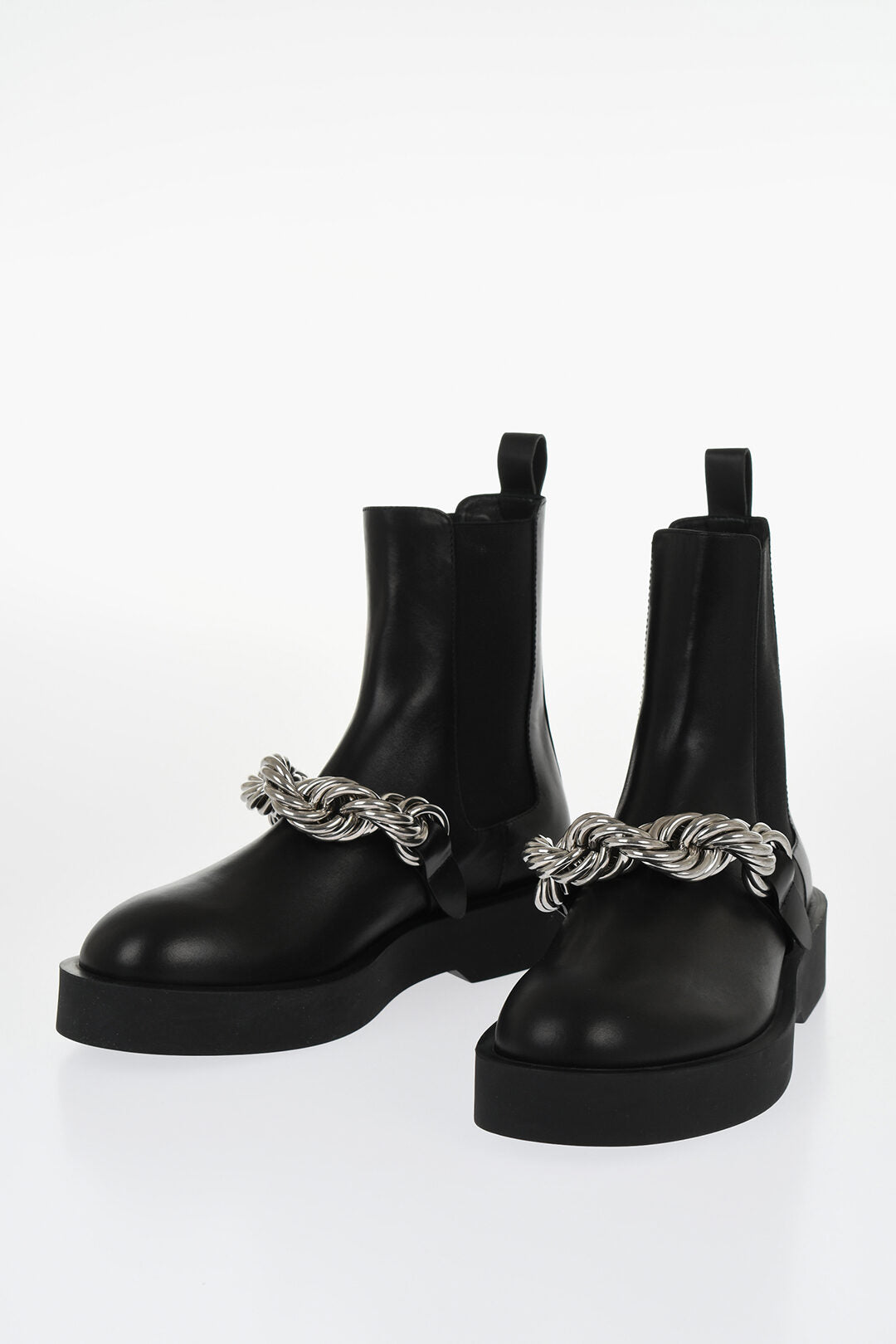 Jil Sander – Leather Chelsea Boots with Chain Detail – Men – Glamood Outlet