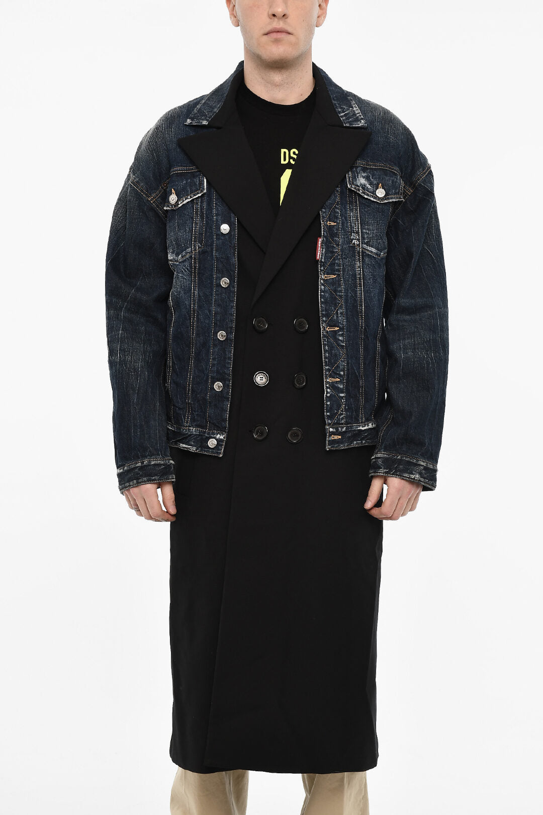 Dsquared2 – Double-Breasted Coat with Double Layer – Men – Glamood Outlet