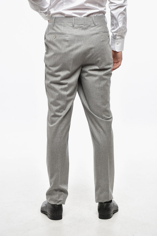 Corneliani – CC COLELLECTION Wool Trousers RIGHT with Belt Loops and ...