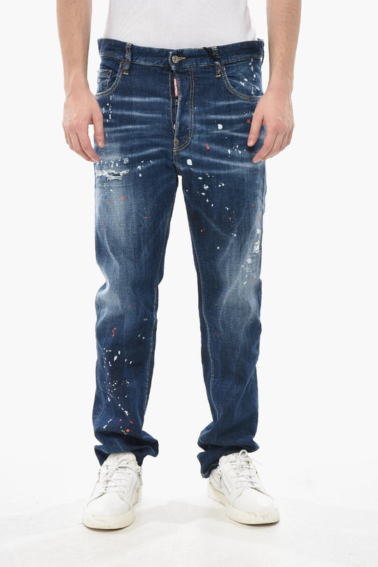 Dsquared2 – Jeans 642 Vintage Effect With Paint Details 19cm – Men ...