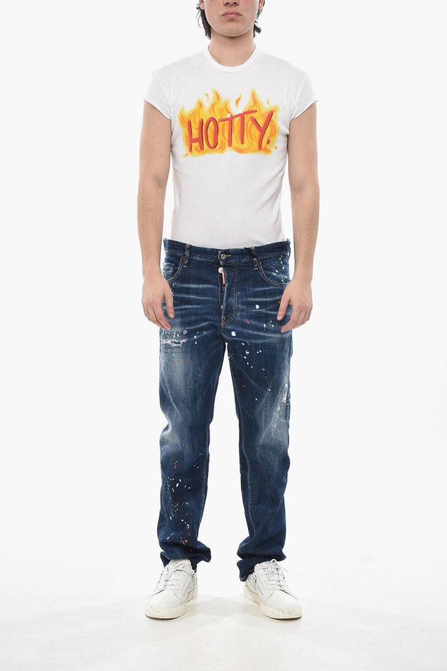 Dsquared2 – Jeans 642 Vintage Effect With Paint Details 19cm – Men ...