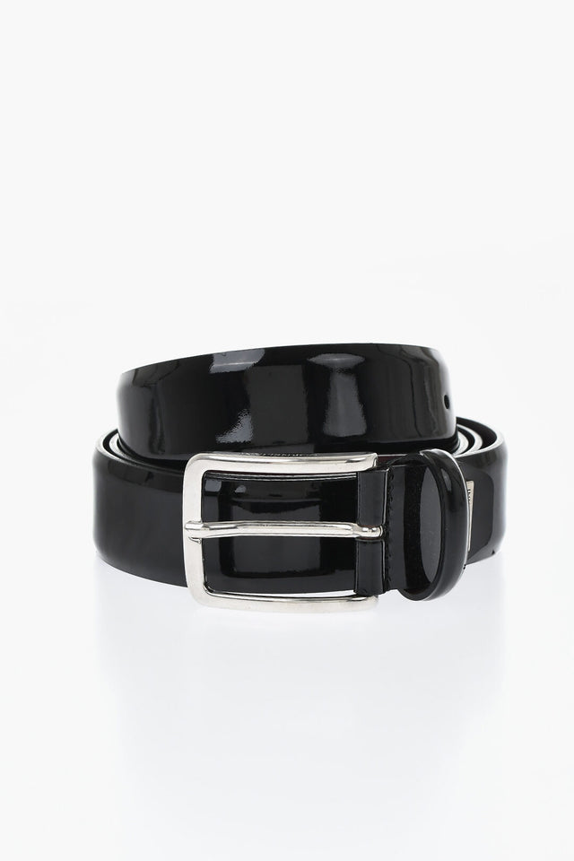 Corneliani – CC COLLECTION Metal Buckle Patent Leather Belt – Men ...